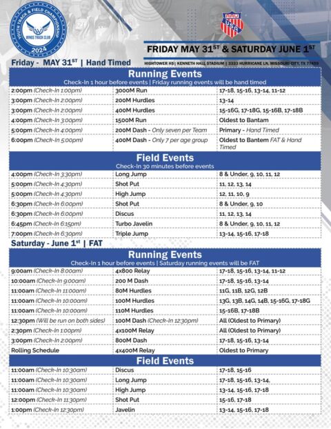 Schedule | WINGS TRACK CLUB